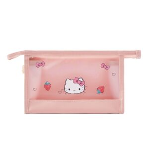 large capacity cosmetic bag travel make up bag toiletry pouch packing bag with zipper accessory organizer for women (pink-e)