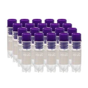 cryoking 2.0ml cryovial, purple vials, pp tubes with internal thread, tubes with self-standing bottom, lab vials with caps for sample storage, 25 pcs/bag