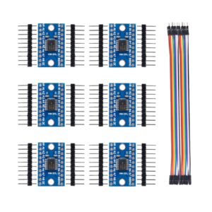 diann 6pcs txs0108e logic level module 8 channel bi-directional high-speed full duplex shifter 3.3v 5v module with cable