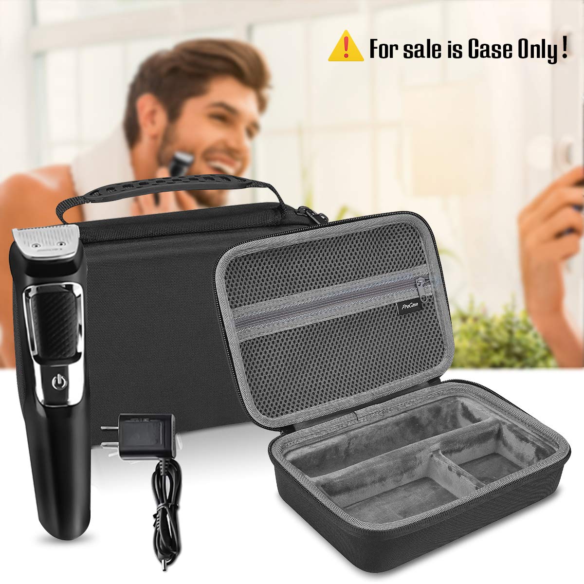 ProCase Hard Travel Case for Philips Bundle with Hard Travel Case for Man Gillette Styler Beard Trimmer