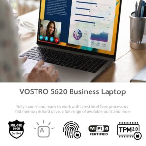 Dell Vostro 5620 Business Laptop, 16" FHD Display, Intel Core i7-1260P, 32GB RAM, 512GB SSD, Webcam, RJ45, SD Card Reader, HDMI, Backlit Keyboard, FP Reader, Wi-Fi 6, Windows 11 Pro, Silver