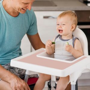 Kalovin High Chair Placemat for IKEA Antilop Baby High Chair, Silicone Placemats, High Chair Tray Finger Foods Placemat for Babies, Toddlers (Blush)