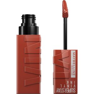 maybelline super stay vinyl ink longwear no-budge liquid lipcolor makeup, highly pigmented color and instant shine, extra, red lipstick, 0.14 fl oz, 1 count