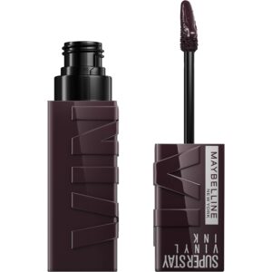 maybelline super stay vinyl ink longwear no-budge liquid lipcolor makeup, highly pigmented color and instant shine, charged, brown lipstick, 0.14 fl oz, 1 count