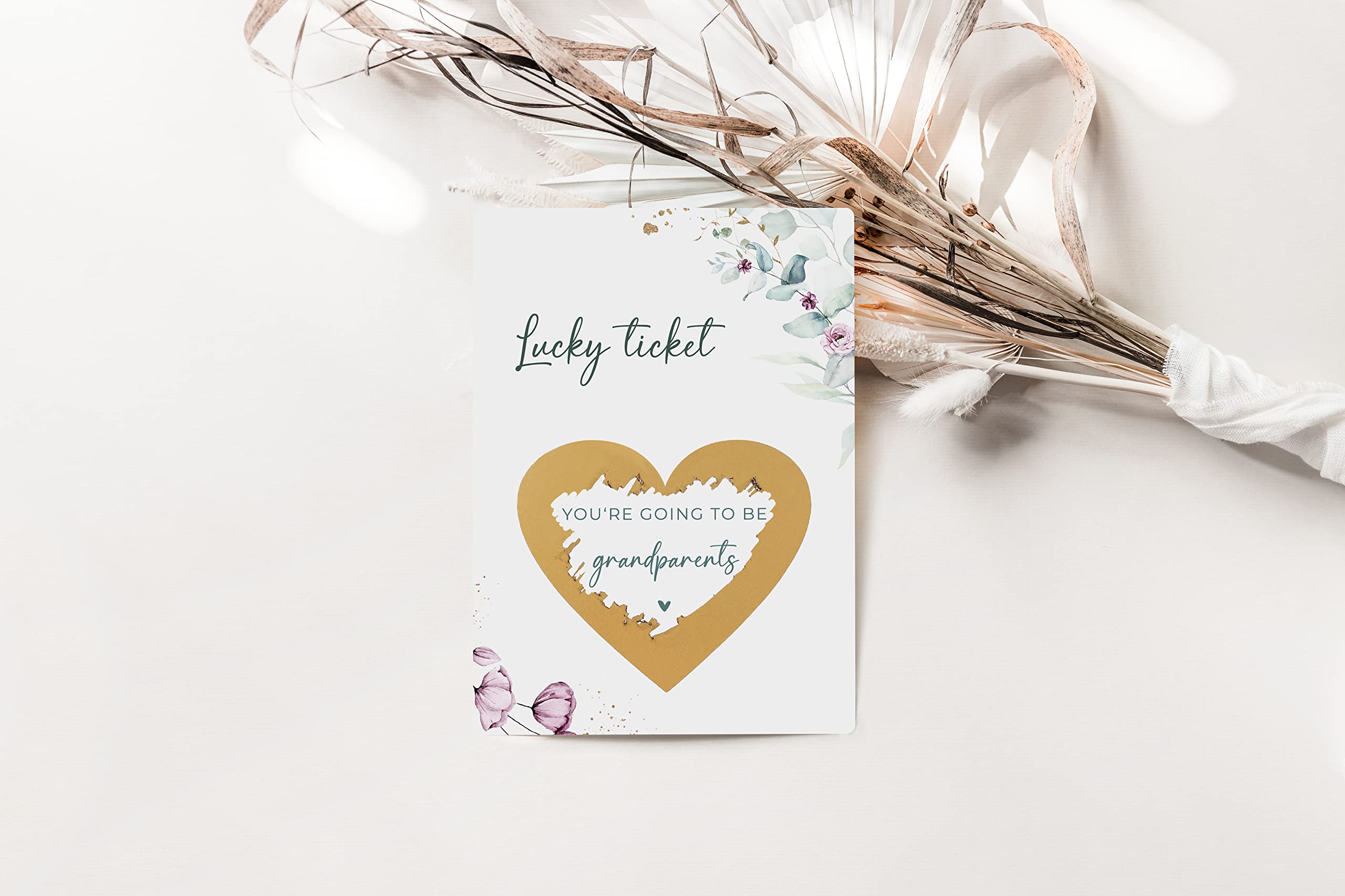 Joli Coon Pregnancy announcement scratch card - You are going to be grandparents - Baby announcement - Eucalyptus