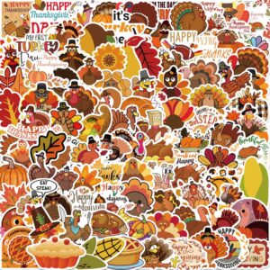 100 pcs thanksgiving stickers pack pumpkin fall sticker decals waterproof cute aesthetic stickers for kids aldults teens thanksgiving day decoration gifts