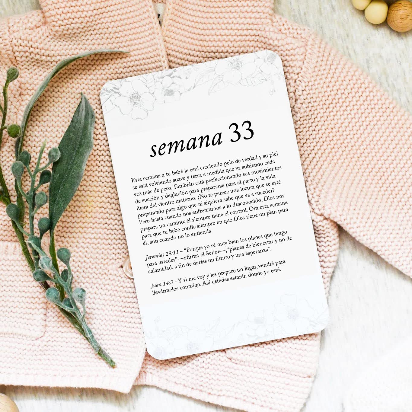 DUNCAN & STONE PAPER CO. Spanish Pregnancy Prayer Cards (20 Cards) - Pregnancy Announcement for Parents or Grandparents - Baby Prayer Cards for Mom to be Gift Basket