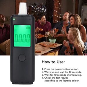 Alcohol Breathalyzer, Portable Breath Alcohol Tester with 5 Blowpipes and USB Cable, 0.000 to 0.190 BAC High Sensitivity Handheld Breath Alcohol Tester