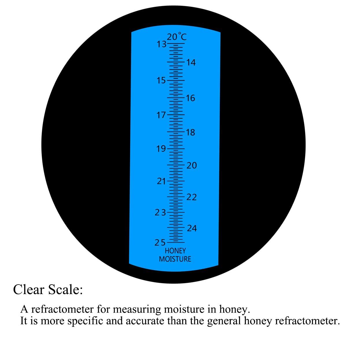 Honey Refractometer for Honey Moisture,13-25% Honey Moisture Refractometer Tester with ATC,Measuring Moisture with High Accuracy for Honey, Bee Keeping Supplies