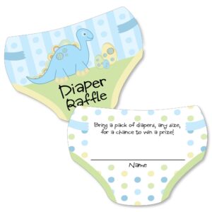 big dot of happiness baby boy dinosaur - diaper shaped raffle ticket inserts - baby shower activities - diaper raffle game - set of 24