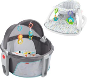 fisher-price portable bassinet and travel play area, indoor and outdoor use, on-the-go baby dome, windmill fisher-price portable baby seat, baby chair for sitting up, sit-me-up floor seat