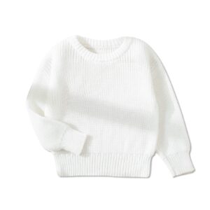 patpat baby girls boys todder solid long sleeve white sweaters fall winter clothes for girls boys 3 years