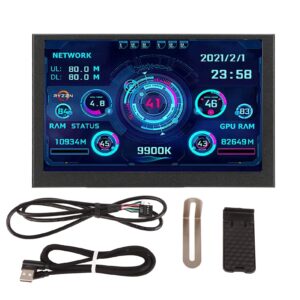 5in pc cpu monitor computer temperature, 800x480 ediy ips usb c mini screen type c for aida64 temperature display pc cpu gpu data monitor(5.0inch a)