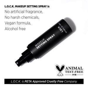 L.O.C.K. Makeup Setting Spray – Makeup Fixing Sealer Spray Mist Lightweight Finish Spray Long lasting Smooth Natural Finishing spray oily skin hydrating face spray. 100ml 3.38 fl oz Clear