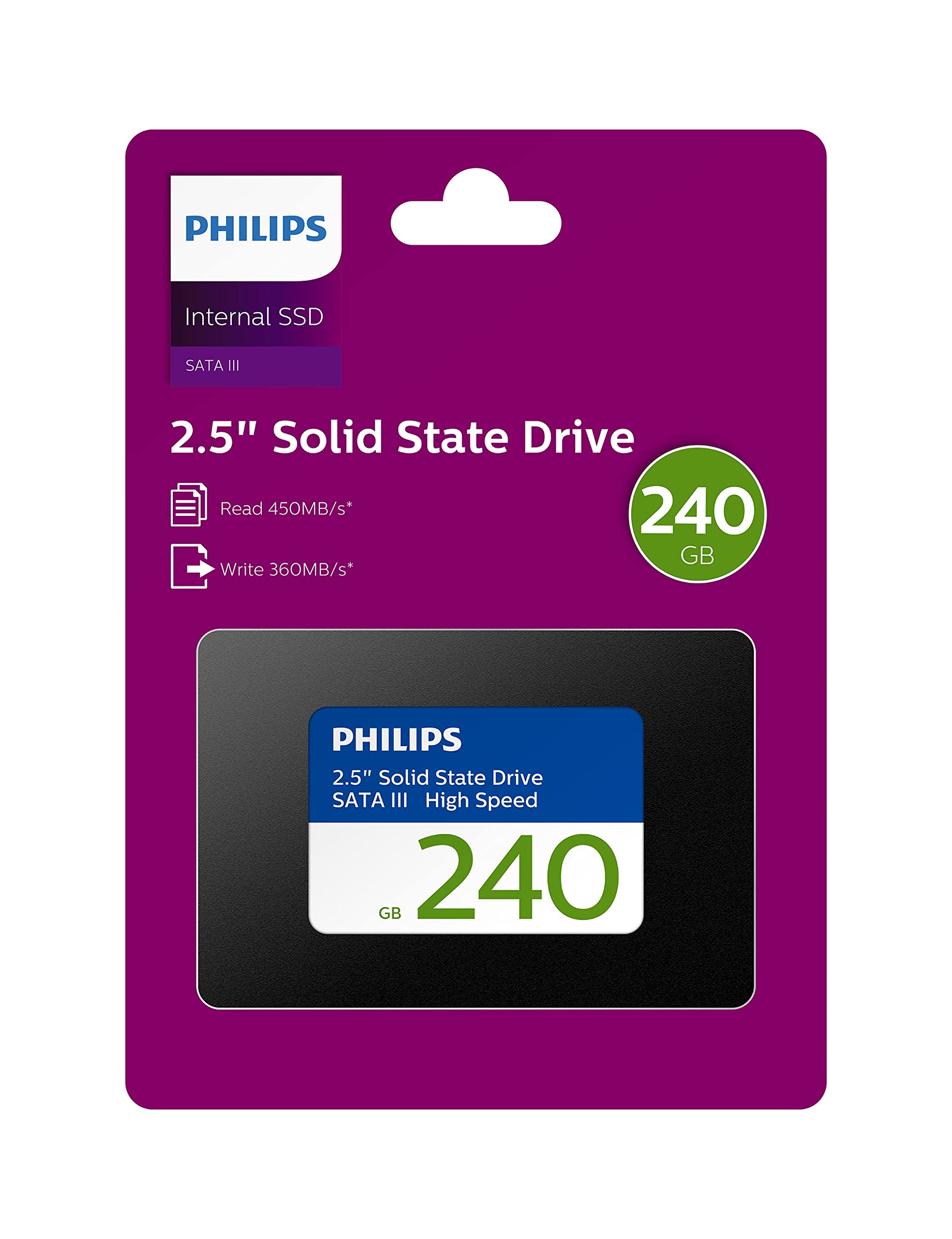 PHILIPS 240GB 2.5” SATA III Internal SSD, Solid State Drive, Up to 550MB/s Read