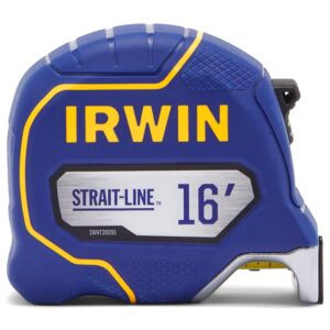 irwin tools irwin strait-line tape measure, 16 ft, includes retraction control, for all your measuring needs (iwht39391s)