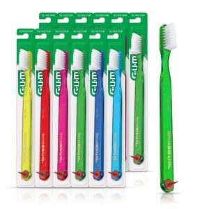 gum classic soft toothbrush, includes rubber tip dental pick 1ct (pack of 12)