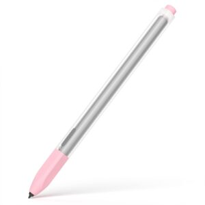 joosko compatible with samsung galaxy tab s7/s7+/s7 fe/s8/s8+/s8 ultra/s9/s9+/s9 ultra pencil case s pen case, silicone translucent non-slip cover. (pink)