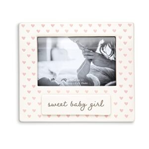 demdaco sweet baby girl pink holds 4 x 6 inch photo ceramic wall or tabletop frame