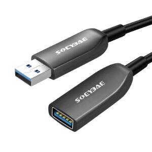 soeybae usb 3.0 extension cable 50ft/15m, usb 3.0 fiber optical cable a-male to a-female high speed 5gbps data transfer extender cord, compatible with usb 2.0