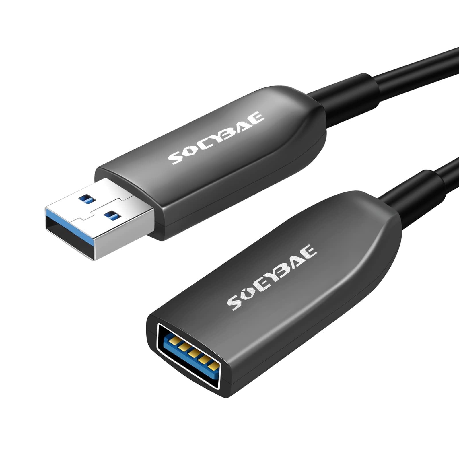 SOEYBAE USB 3.0 Extension Cable 50ft/15m, USB 3.0 Fiber Optical Cable A-Male to A-Female High Speed 5Gbps Data Transfer Extender Cord, Compatible with USB 2.0