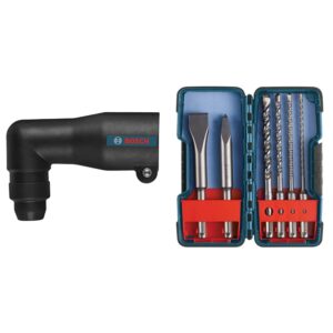 bosch rha-50 sds-plus right angle attachment&bosch 6 piece sds-plus masonry trade bit set, chisels and carbide, hcst006