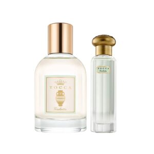 tocca dry body oil (100 ml) and eau de parfum (20 ml) in giulietta - fresh floral, pink tulips, green apple, vanilla orchid