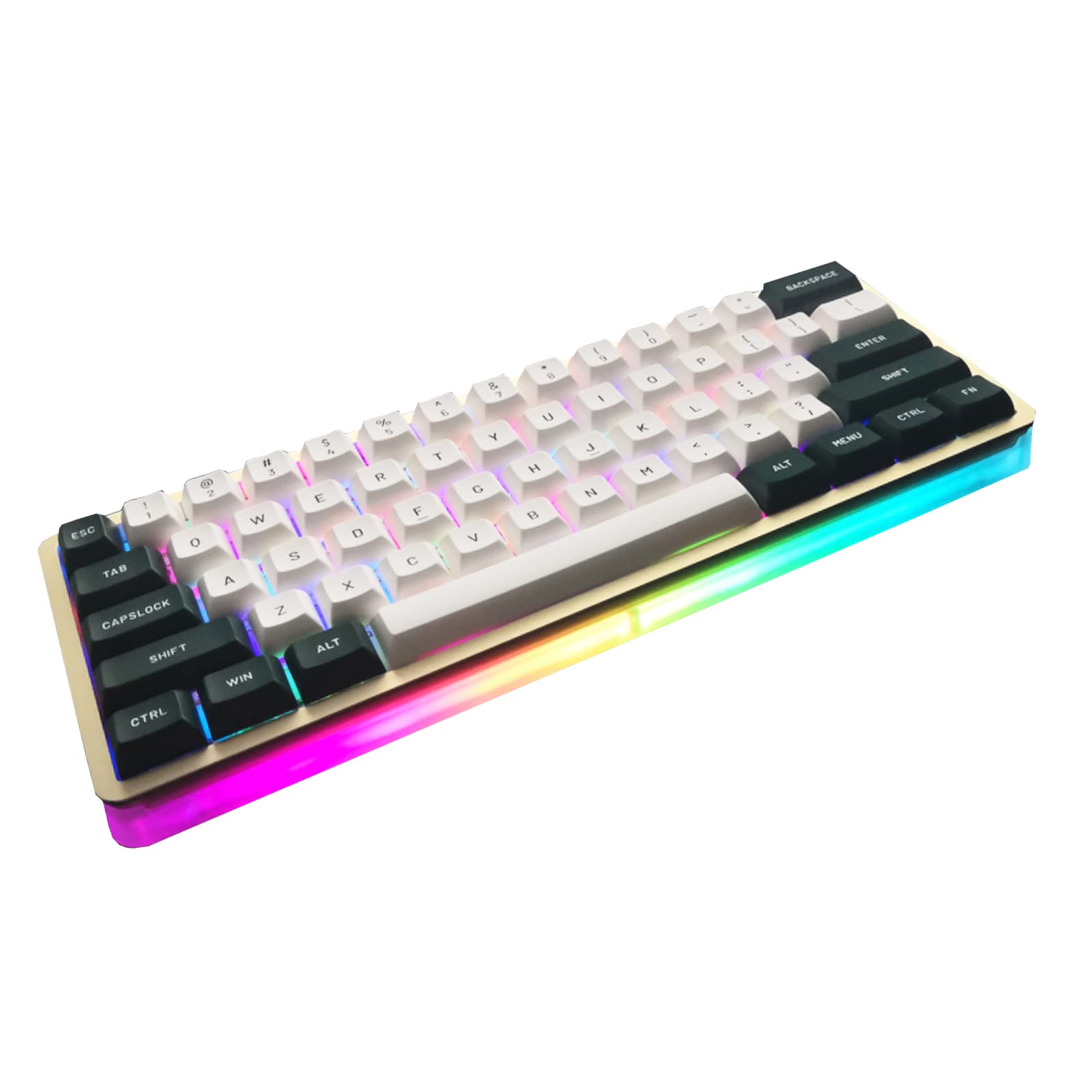 DRAOZA RGB Backlit 61-Key Hot Swap Mechanical Gaming Keyboard Kit, Programmable Triple Mode Bluetooth 5.0/USB-C Wired/2.4GHz Wireless Custom Keyboard (Translucent Base)