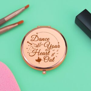 Dance Lover Gift Dancing Gift for Girls Dance Gift for Women Compact Makeup Mirror for Dance Teacher Folding Makeup Mirror for her Inspirational Gift for Women Girl Birthday Graduation Gifts