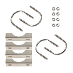 aopin stainless steel u-bolt 1/4"(d) x 1-5/8"(w) x 2-1/2"(l) steel antenna clamps boat trailer replacement u-bolt with accessories nut, baffle, spring release washer.4pcs