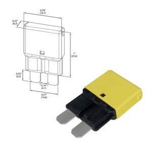 Auto Reset ATC/ATO 20 Amp Circuit Breaker Fuse for Automotive Marine RV Car Truck Audio Battery Protection Automatic Reset | Low Profile (20A, 1 Pack)