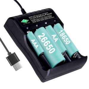 3.7v 18650 battery charger 3.7v lithium ion battery charger for 18650 18500 26650 18350 16340 battery ; aa aaa battery charger for 1.2v ni-mh ni-cd aa aaa battery(no battery)