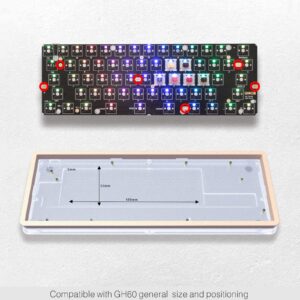 DRAOZA RGB Backlit 61-Key Hot Swap Mechanical Gaming Keyboard Kit, Programmable Triple Mode Bluetooth 5.0/USB-C Wired/2.4GHz Wireless Custom Keyboard (Translucent Base)