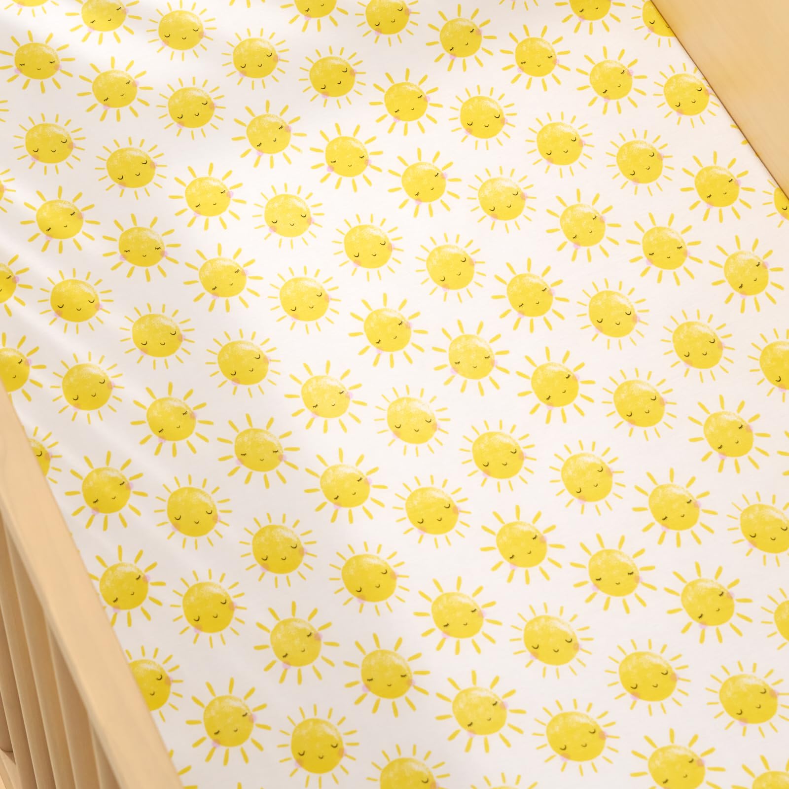 Little Sleepies Fitted Crib Sheet - Buttery Soft Bamboo Viscose Crib Sheets, Toddler Bed Sheet, Standard Crib and Toddler Mattress Sheet, Super Stretchy, Fully Elasticized, Sunshine