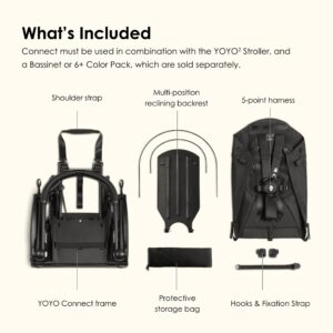 BABYZEN YOYO Connect, Black - Turn Your YOYO2 Stroller into a Double Stroller - Still Compact & Easy to Maneuver