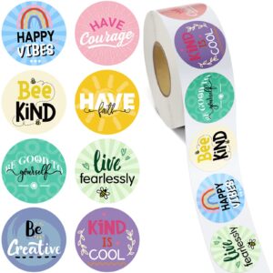 1000 pcs kindness and vibes stickers be kind sticker positive affirmation stickers inspirational motivational sayings encouraging colorful assortment sticker for scrapbooking, arts, diy crafts (cute)