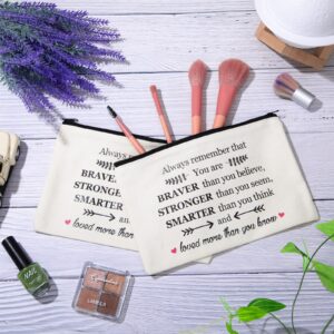 Saintrygo 14 Pieces Inspirational Gifts for Women Positive Makeup Bags Christmas Thanksgiving Always Remember You Are Braver Than You Think Encouragement Birthday Friendship Gift for Friend Mom Sister