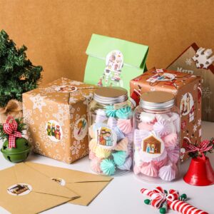 480 Pieces Religious Christmas Candy Favor Stickers Religious Stickers Christian Prayer Faith Stickers Christmas Stickers for Cards, 1.5 Inch Diameter (Cute Style)