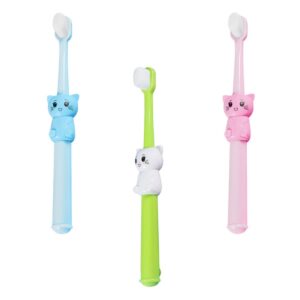 healifty 3pcs children's soft bristle toothbrush lovely kids toothbrush child toothbrush kid oral care toothbrush manual toothbrush toothbrushes teeth cleaning brush aldult tpe makeup baby