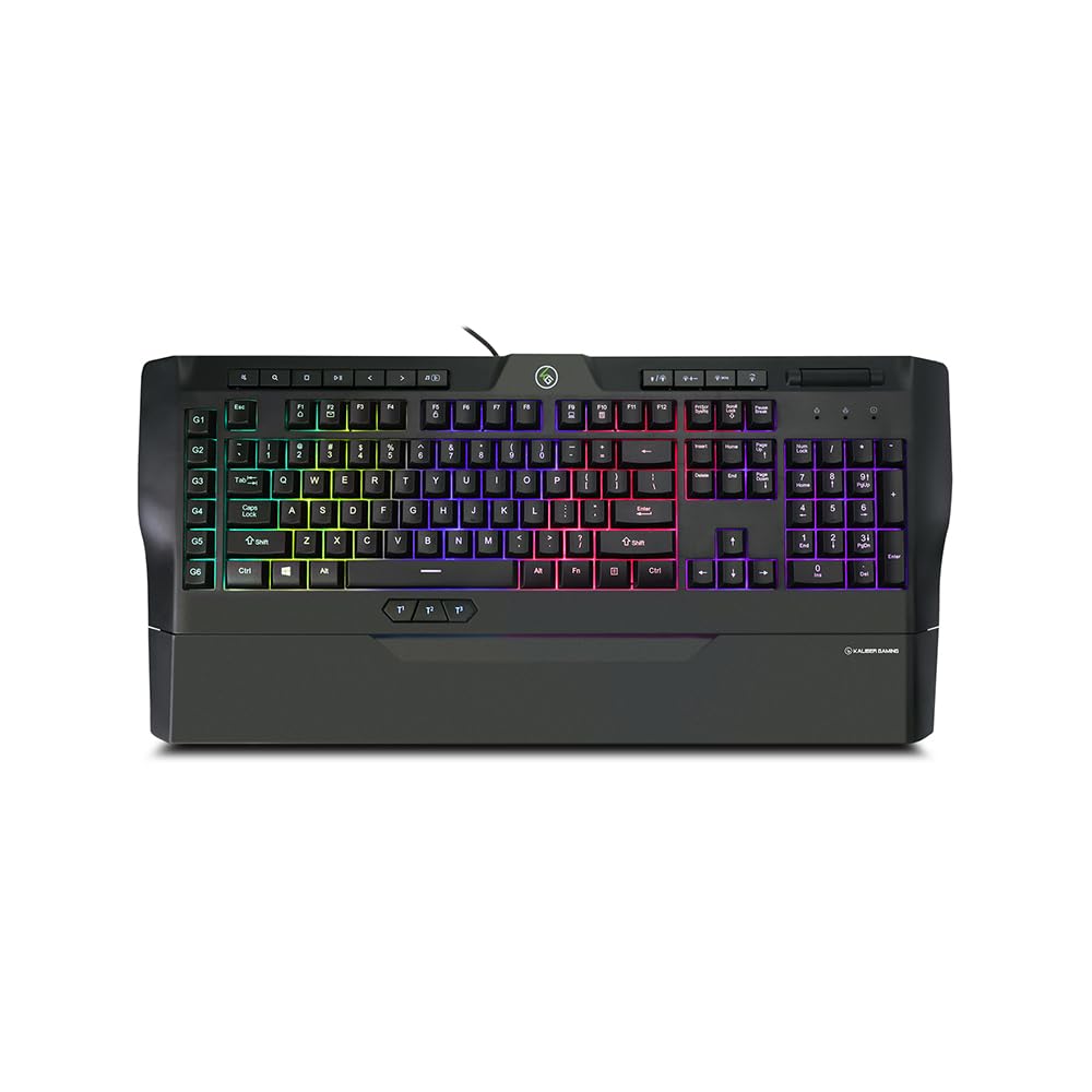 IOGEAR Gaming IKON II Gaming Keyboard, 124 Keys, Volume Control, 28 Anti-ghosting Keys, RGB Backlit, Windows Gaming PC, MacBook, Chromebooks, GKB705