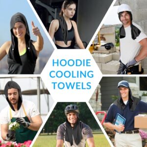 U-pick Cooling Towels Hoodie Towel for Neck and Face, UV Sun Protection Breathable Soft Instant Cool, Quick Dry Sweat Towel for Gym, Golf, Running, Beach, Camping & More (25"x12")