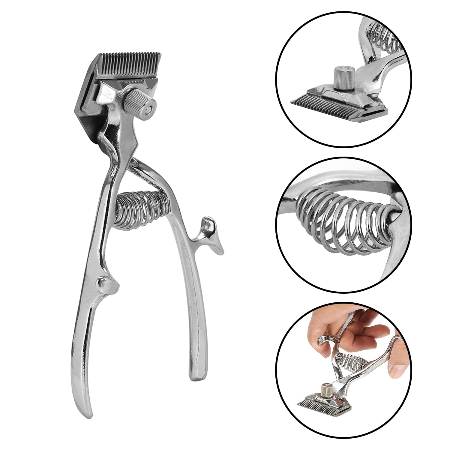 Hand Hair Clipper, Stainless Steel Manual Hair Clipper Old Fashion Low Noise Hair Trimmer Classic Non Electric Haircut Hand Push Manual Haircut Tool