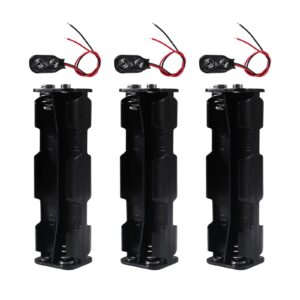 3pcs 8 aa battery holder 12v aa battery holder 8 x aa battery holder with wires and i-type 9v battery clip connector two layers battery case long strip type