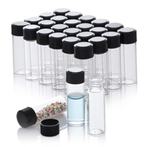 creahub 100 pack 4ml glass vials with screw caps, clear liquid sample vial bottles, lab/travel storage vials for essential oil, perfume, meds, reagent, anointing oil