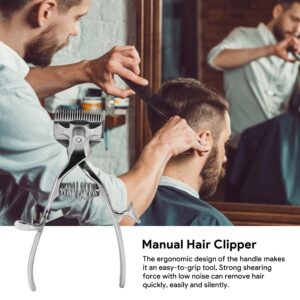 Hand Hair Clipper, Stainless Steel Manual Hair Clipper Old Fashion Low Noise Hair Trimmer Classic Non Electric Haircut Hand Push Manual Haircut Tool