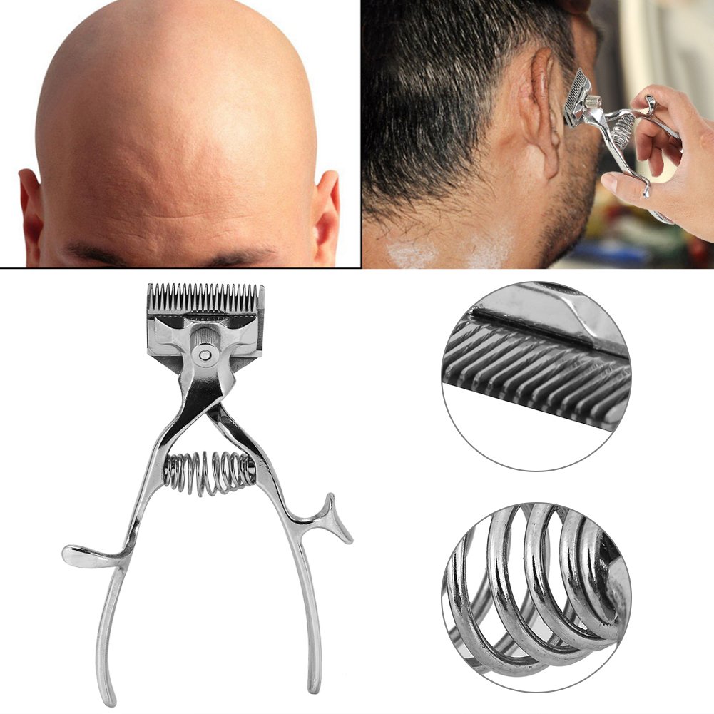 Hand Hair Clipper, Stainless Steel Manual Hair Clipper Old Fashion Low Noise Hair Trimmer Classic Non Electric Haircut Hand Push Manual Haircut Tool