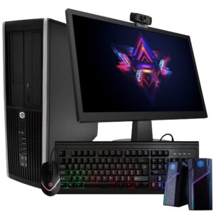 hp prodesk 6200 small desktop computer (sff) | quad core intel i5 (3.20ghz) | 8gb ddr3 ram | 1tb hdd hard disk drive | windows 10 pro | 24in monitor | rgb mouse, keyboard + speakers (renewed)