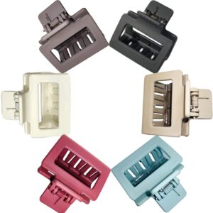 hair claw clips for women 2 inch matte rectangular small claw clips for thick thin hair cute medium square claw clips sturdy durable strong grip non-slip individually packaged gift for women 6 colors