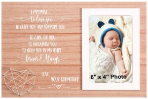 sioial godchild godson goddaughter frame gift from godmother-baptism picture frame gift for godchild- christening keepsake photo frame gift - unique milestones dedication gift for godchild