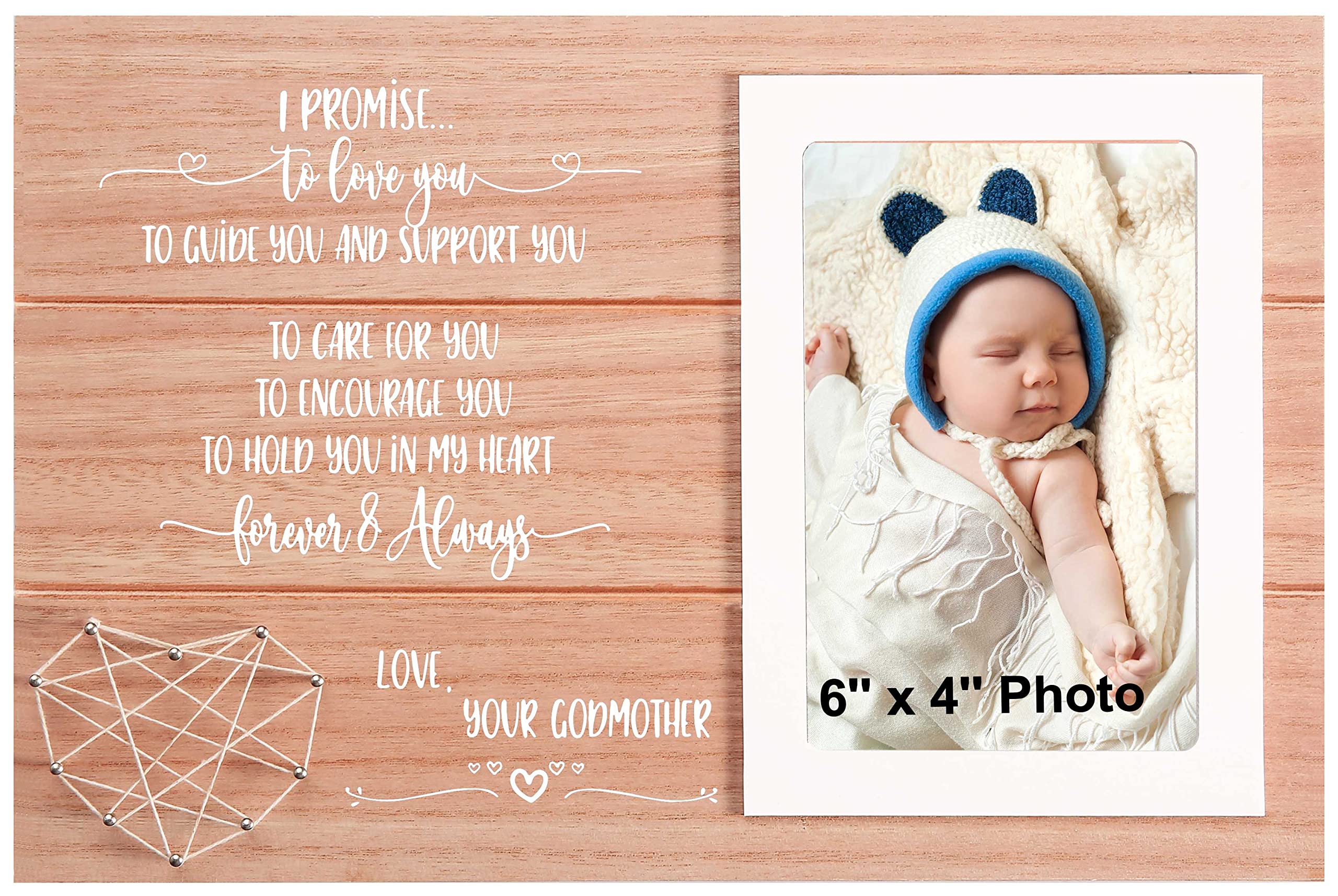 Sioial Godchild Godson Goddaughter Frame Gift from Godmother-Baptism Picture Frame Gift for Godchild- Christening Keepsake Photo Frame Gift - Unique Milestones Dedication Gift for Godchild